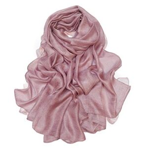 bettli womens extra large scarf shawl wraps pashminas solid soft silky for bridal evening wedding party (pink)