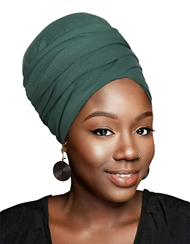 Head Wraps for Black Women with Natural Hair Turbans Jersey Hijab Knit Headwraps African Silk Hair Wrap