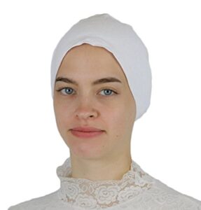 modefa non-slip cotton hijab underscarf cap bonnet (white)