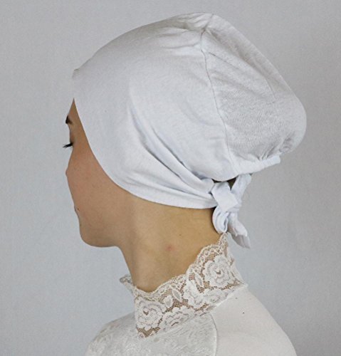 Modefa Non-Slip Cotton Hijab Underscarf Cap Bonnet (White)