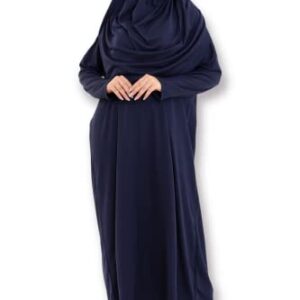 Avanos Prayer Clothes for Muslim Women, Praying Islamic Abaya Niqab Burka Hijab Face Cover Clothing Muslim Dress (Navy Blue, 1)