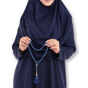 Avanos Prayer Clothes for Muslim Women, Praying Islamic Abaya Niqab Burka Hijab Face Cover Clothing Muslim Dress (Navy Blue, 1)