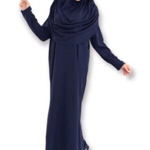 Avanos Prayer Clothes for Muslim Women, Praying Islamic Abaya Niqab Burka Hijab Face Cover Clothing Muslim Dress (Navy Blue, 1)