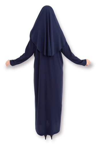 Avanos Prayer Clothes for Muslim Women, Praying Islamic Abaya Niqab Burka Hijab Face Cover Clothing Muslim Dress (Navy Blue, 1)