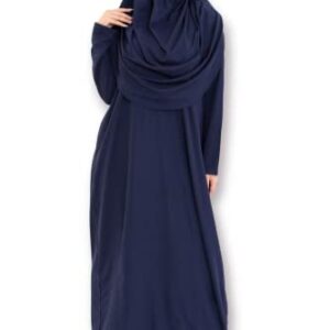 Avanos Prayer Clothes for Muslim Women, Praying Islamic Abaya Niqab Burka Hijab Face Cover Clothing Muslim Dress (Navy Blue, 1)