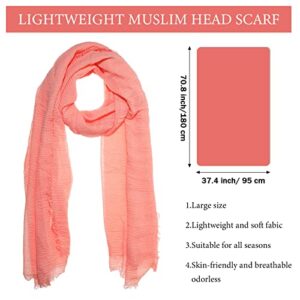 15 Pieces Muslim Head Scarf Solid Color Hijab Scarfs Stylish Soft Lightweight Scarf Shawl Hijab Long Scarf Wrap Scarves for Women 37.4 x 70.8 Inch,15 Colors