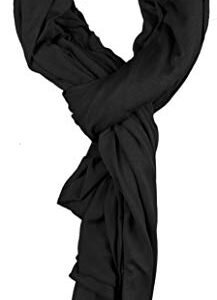 Abeelah Jersey Hijab Scarf - Made in the USA - Islamic, Muslim, African and Indian Fashion Compatible (Black)