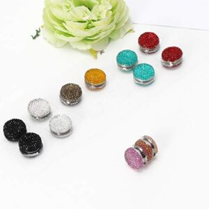 FEIlei Magnetic Hijab Pins, 12 Pairs Muslim Multi-Use Rhinestone Magnetic Scarf Brooches Round Hijab Pins