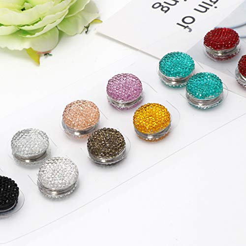 FEIlei Magnetic Hijab Pins, 12 Pairs Muslim Multi-Use Rhinestone Magnetic Scarf Brooches Round Hijab Pins