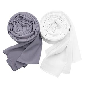 XXUOD 4 pcs Women Soft Chiffon Scarves Shawl Long Scarf Wrap Scarves Head Wraps Series A.