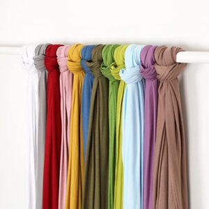 Muslim Cotton Hijab Jersey - 2pcs High Stretch Muslim Headwarps Soft Hijab Scarf for Women I (Scarf+Undercap), 70" x 21.5"