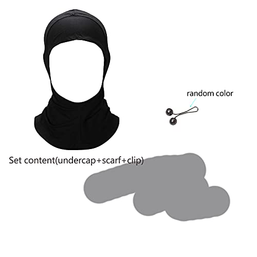 Muslim Cotton Hijab Jersey - 2pcs High Stretch Muslim Headwarps Soft Hijab Scarf for Women I (Scarf+Undercap), 70" x 21.5"