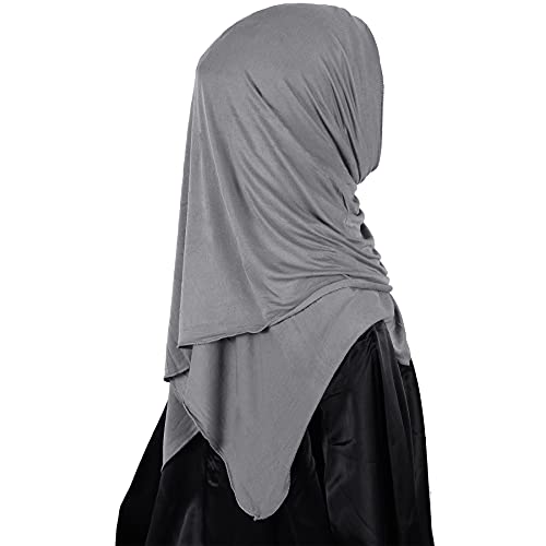 Muslim Cotton Hijab Jersey - 2pcs High Stretch Muslim Headwarps Soft Hijab Scarf for Women I (Scarf+Undercap), 70" x 21.5"