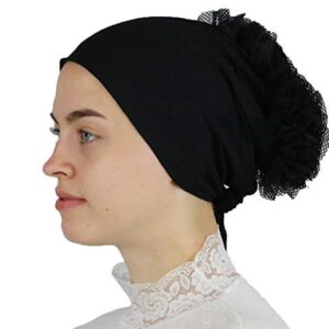 Modefa Islamic Women's Volumizing Non-Slip Cotton Hijab Bonnet Cap Underscarf (Black)