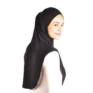 mu lan legend handmade | muberra instant hijab | one piece easy slip on practical and comfortable (black)