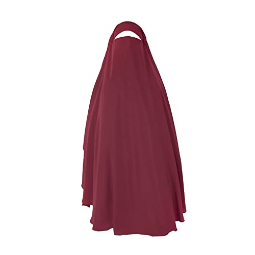 Assabiroun Khimar Modest Dress for Muslim Women- One Piece Soft Fabric Headscarf –Long layered Khimar for Prayer and outings Hijab Niqab Face Veil- Arabia Islamic Prayer Dress Muslim Shawls Body Cover