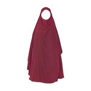 Assabiroun Khimar Modest Dress for Muslim Women- One Piece Soft Fabric Headscarf –Long layered Khimar for Prayer and outings Hijab Niqab Face Veil- Arabia Islamic Prayer Dress Muslim Shawls Body Cover