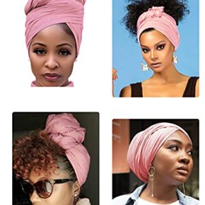 Harewom 3PCS Head Wraps for Black Women Turban Headwraps Stretchy African Hair Wraps Soft Jersey Head Scarf Tie Headbands Pack for Dread Locs Natural Hair