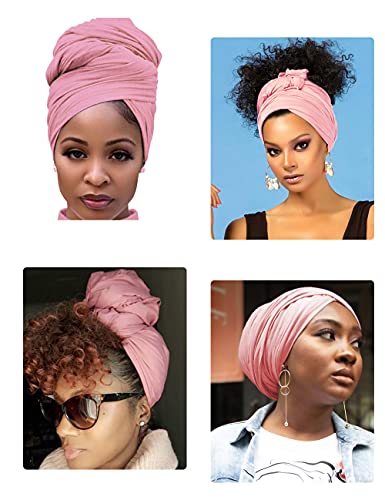 Harewom 3PCS Head Wraps for Black Women Turban Headwraps Stretchy African Hair Wraps Soft Jersey Head Scarf Tie Headbands Pack for Dread Locs Natural Hair