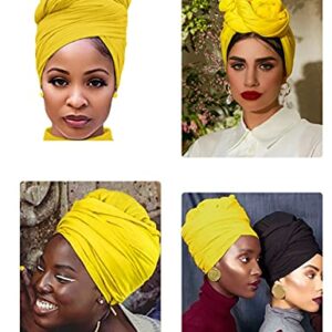 Harewom 3PCS Head Wraps for Black Women Turban Headwraps Stretchy African Hair Wraps Soft Jersey Head Scarf Tie Headbands Pack for Dread Locs Natural Hair