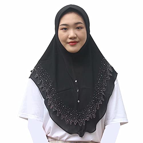 Modest Beauty Women's Muslim Islamic Chiffon Scarf Hijab for Girls Rhinestone Hijabs Scarves Double Layer