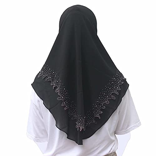 Modest Beauty Women's Muslim Islamic Chiffon Scarf Hijab for Girls Rhinestone Hijabs Scarves Double Layer