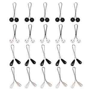 nifocc 20pcs muslim scarf clips pins faux pearl hijab pins u shaped brooch for women lady wedding dress boutonniere decorative headscarf shawl accessories – black white teardrop spherical