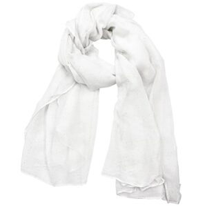 woogwin women’s cotton scarves lady light soft fashion solid scarf wrap shawl(glitter white)