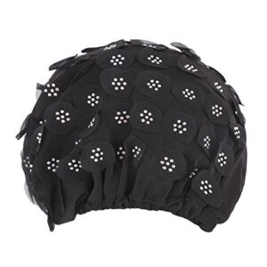 RONGXG Women Floral Headscarf Caps Muslim Hijab Turban Caps Hair Loss Cover Scarf Hijabs Head Wrap Cap Strench Bandana Hat, Black