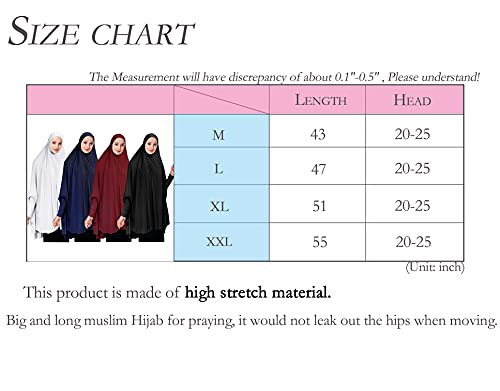 Lenmipot Women Muslim Hijab Cover Islamic Khimar Long Salah Clothes Prayer Hijab