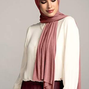 VOILE CHIC Hijab for Women - Premium Jersey Head Scarf Wrap (Dusty Rose)