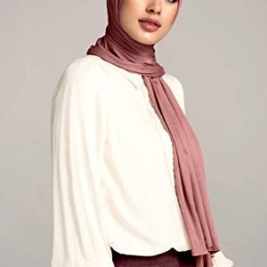 VOILE CHIC Hijab for Women - Premium Jersey Head Scarf Wrap (Dusty Rose)