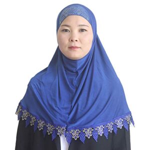 modest beauty muslim islamic scarf hijab for women girls rhinestone scarves with embroidery lacework