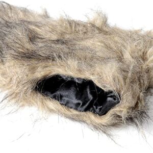 Brown Faux Fur Scarf for Women Neck Wrap with Boot Cuffs 100% Polyester Winter Accessories for Evening Party Size 38"