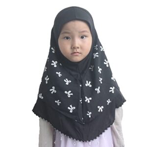 modest beauty baby girls hijab scarf muslim hijabs headscarf for child with bowknot pattern