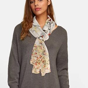 GERINLY Lightweight Scarves and Wraps Birds Florals Scarf for Women Christmas Gift Cardinal Accessories (Beige)