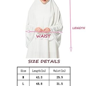 Qubanda Women Muslim Islam Headscarf Hijabs Muslim Headscarf Turban Jersey Hijabs Long Cape Hat, White, Large