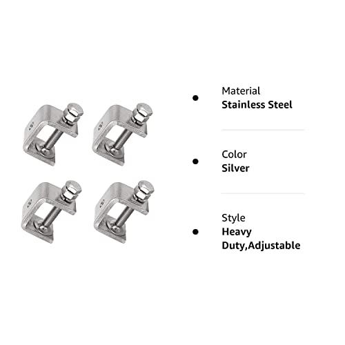 Kyien 4Pieces 304 Stainless Steel C-Clamp Heavy Duty C-clamp Woodworking Welding Building Household Tiger Clamp G-Clamp