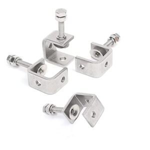 Kyien 4Pieces 304 Stainless Steel C-Clamp Heavy Duty C-clamp Woodworking Welding Building Household Tiger Clamp G-Clamp