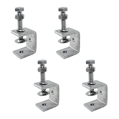 Wdwlbsm 4Pcs 304 Stainless Steel C-Clamps Tiger Clamp Heavy Duty G-Clamp Woodworking Welding Building Home Improvement Small Clamp 1-1/5" Wide Jaw Openings