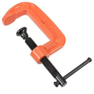 ZEONHEI 16 Pieces 2 Inches Orange Mini C Clamp, Malleable Iron C-Clamp G Clamp for Woodworking, Welding, and Building, 2-Inch Jaw Opening, 1-3/16-Inch Throat Depth