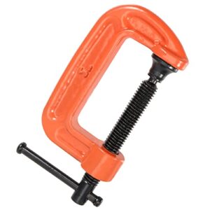 ZEONHEI 16 Pieces 2 Inches Orange Mini C Clamp, Malleable Iron C-Clamp G Clamp for Woodworking, Welding, and Building, 2-Inch Jaw Opening, 1-3/16-Inch Throat Depth