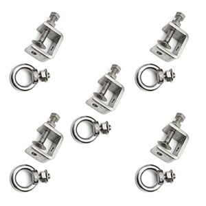 5pcs c-clamps;c clamp stainless steel, beam clamp.comes with stainless steel screw ring that can withstand 100 pounds of static gravity (medium)