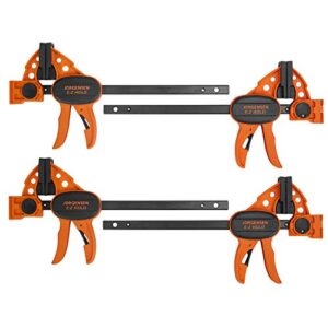 jorgensen 6″ spreader/bar clamp set, 4-pack,one-hand light duty e-z hold clamp/spreader, 99216a