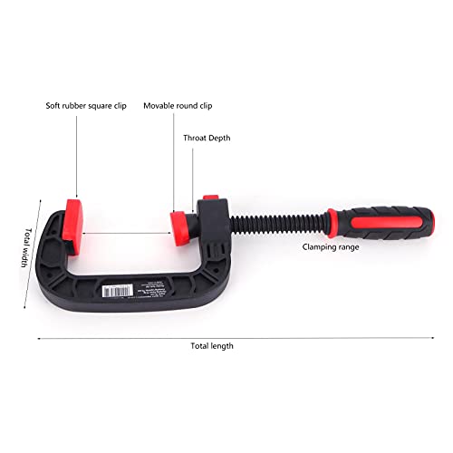 Asixxsix C Clamp, Fast Wrench Can Quickly Adjust The Clamping Object Protects Objects Very Well G Clamp for Hold Irregular Objects(3 inch Opening 75MM)