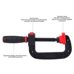 Asixxsix C Clamp, Fast Wrench Can Quickly Adjust The Clamping Object Protects Objects Very Well G Clamp for Hold Irregular Objects(3 inch Opening 75MM)