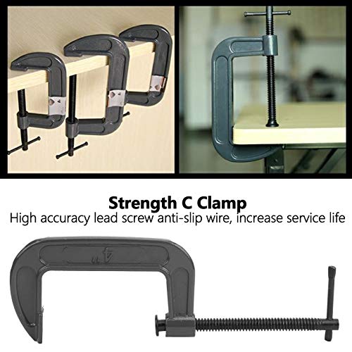 G‑Type Fixed Clamp, High Hardness Clip Body T‑shaped Labor‑saving Rotating Handle 2Pcs Strength C Clamp for Industrial