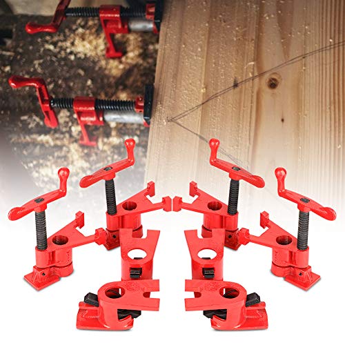 3/4" Wood Gluing Pipe Clamp, 4 Pack Quick Release Wood Working Bar Clamps Set Heavy Duty Cast Iron Workbench Pipe Clamp for Woodworking