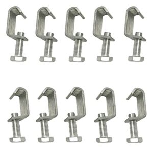 ginyrerd 10pcs galvanized steel m8 clamp g clamp duct flange clip for rectangular tube connection,silver