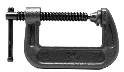 WEN CLC212 Heavy-Duty Cast Iron C-Clamps with 2-Inch Jaw Opening and 1.2-Inch Throat, 4 Pack, Black